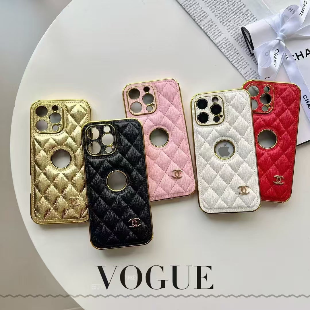Luxury CC-Inspired Quilted Phone Case with Ring Holder Design ...